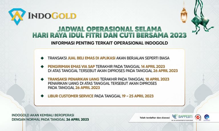 Jadwal Operasional Idul Fitri dan Cuti Bersama 2023