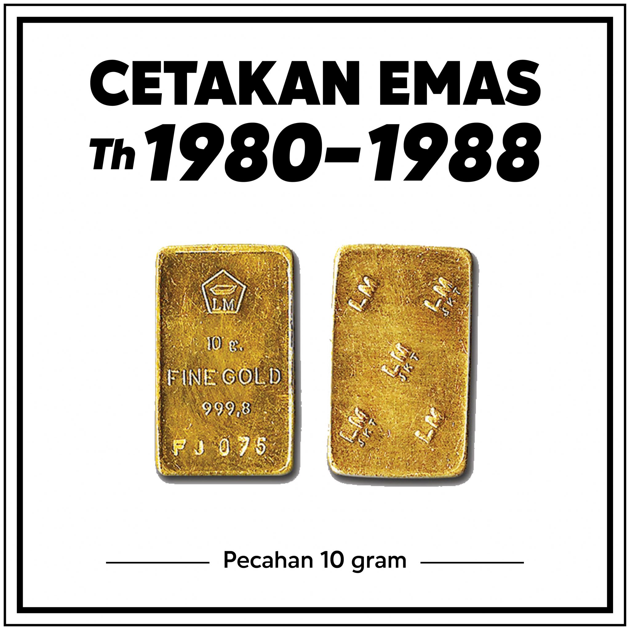 Sejarah Cetakan Emas Logam Mulia PT Antam Tbk. dari tahun 1930-2018
